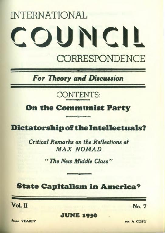 International Council Correspondence Volume 2, Number 7 | libcom.org